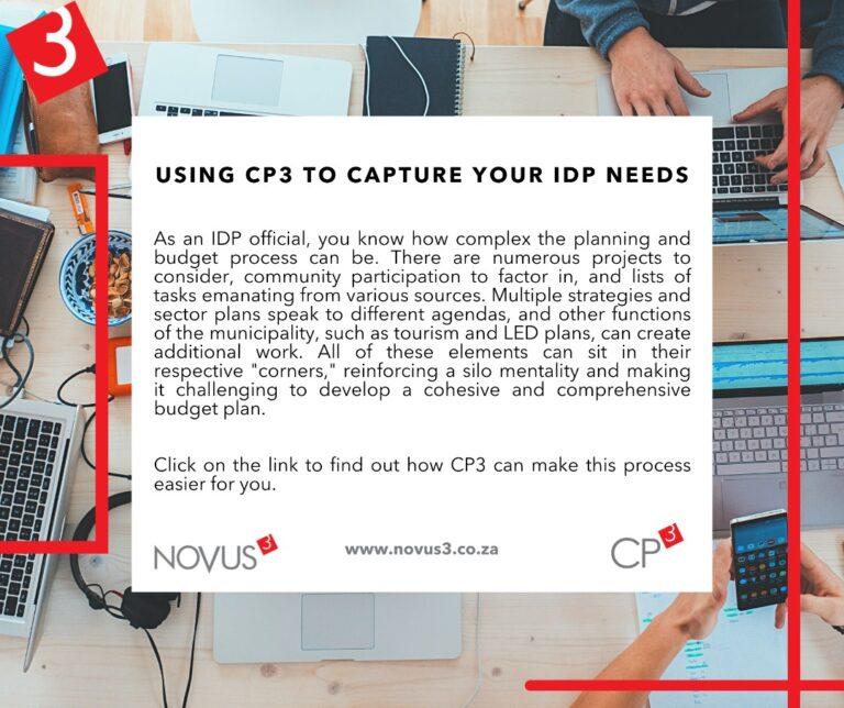 Using CP3 to capture your IDP needs – Novus3
